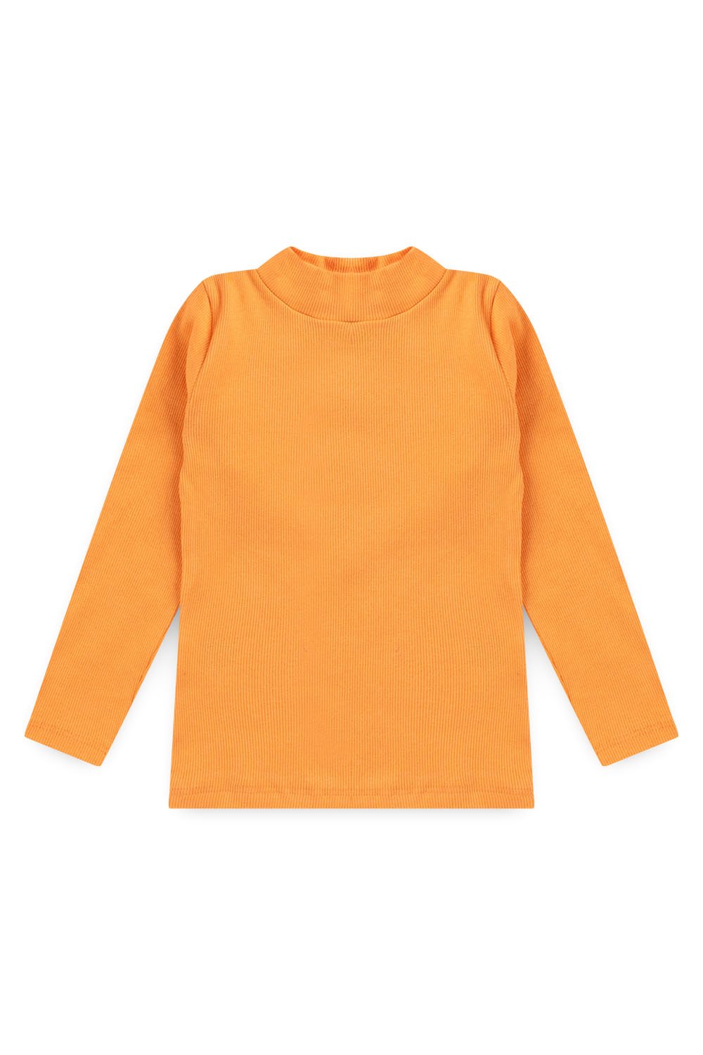 Blusa Infantil Menina Manga Longa em Ribana Canelada Laranja